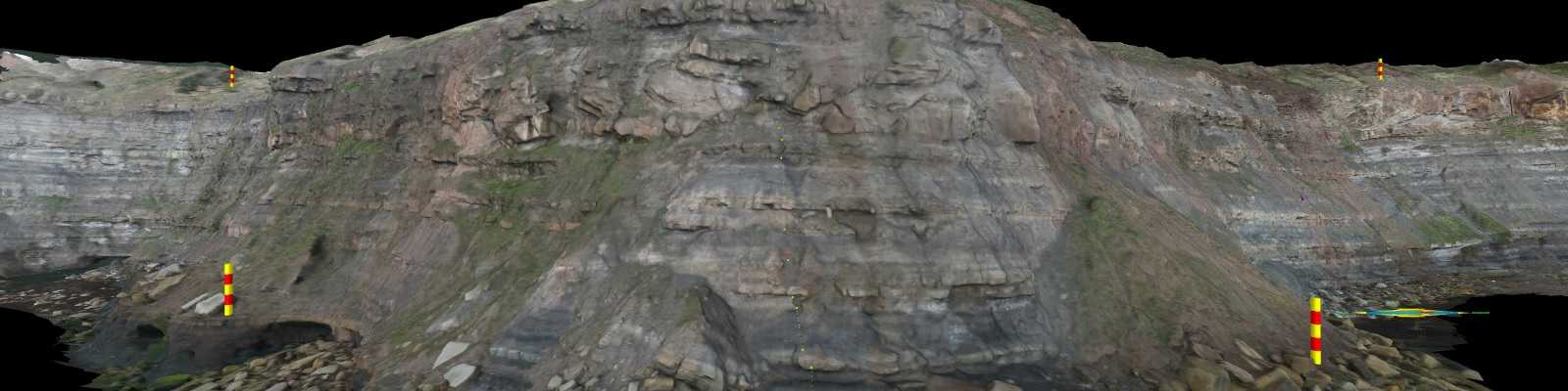 Sedimentary logging in VRGS.